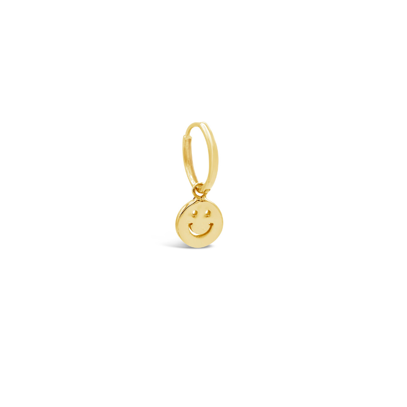 Solitaire Smiley Face Charm Huggie – Bettina Duncan